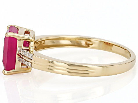 Red John Saul Ruby With White Diamond 10k Yellow Gold Ring 1.93ctw ...