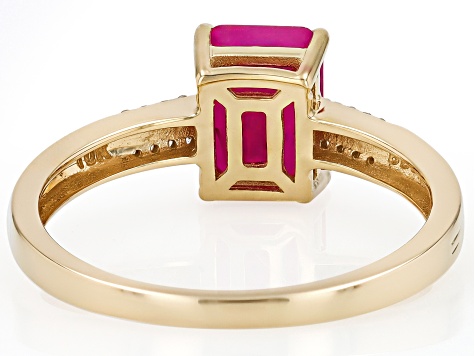 Red John Saul Ruby With White Diamond 10k Yellow Gold Ring 1.93ctw ...