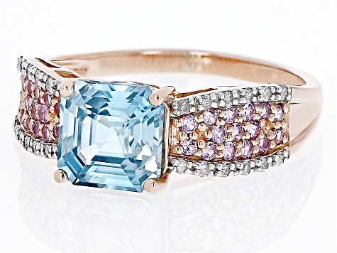 Blue Zircon 10k Rose Gold Ring 3.09ctw - CLG123 | JTV