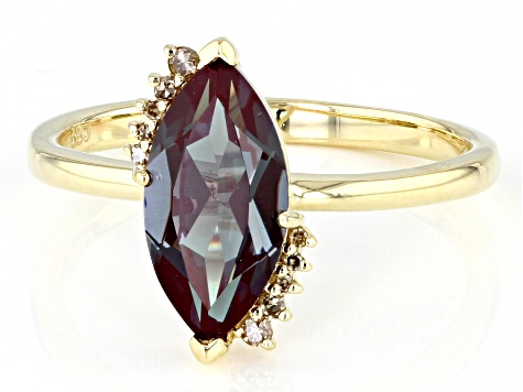 Blue Lab Created Alexandrite 10k Yellow Gold Ring 1.74ctw - CLG164 | JTV