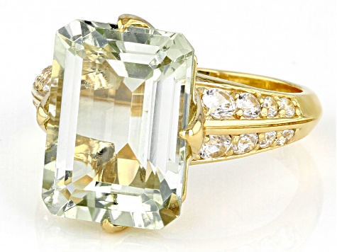 Green Prasiolite 10k Yellow Gold Ring 6.60ctw - CLG270 | JTV