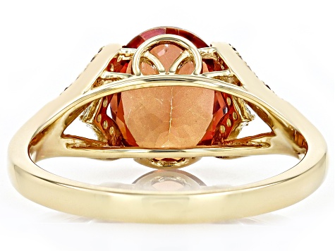 Red Labradorite With Red Diamond And Zircon 10k Yellow Gold Ring 2 ...