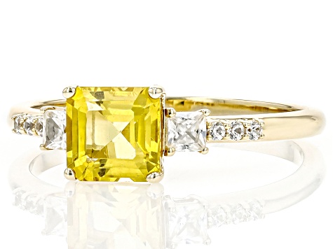 Yellow Beryl With White Zircon 10k Yellow Gold Ring 1.29ctw - CLG403 | JTV