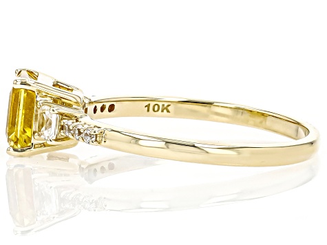 Yellow Beryl With White Zircon 10k Yellow Gold Ring 1.29ctw - CLG403 | JTV