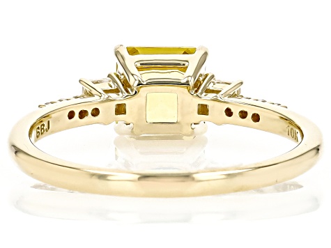 Yellow Beryl With White Zircon 10k Yellow Gold Ring 1.29ctw - CLG403 | JTV