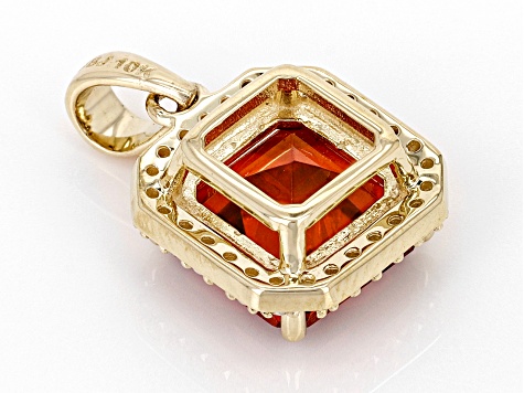 Red Labradorite With White Zircon 10k Yellow Gold Pendant 2.31ctw ...