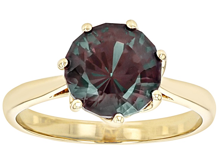 Blue Lab Created Alexandrite 10k Yellow Gold Ring 3.10ct - CLG455 | JTV