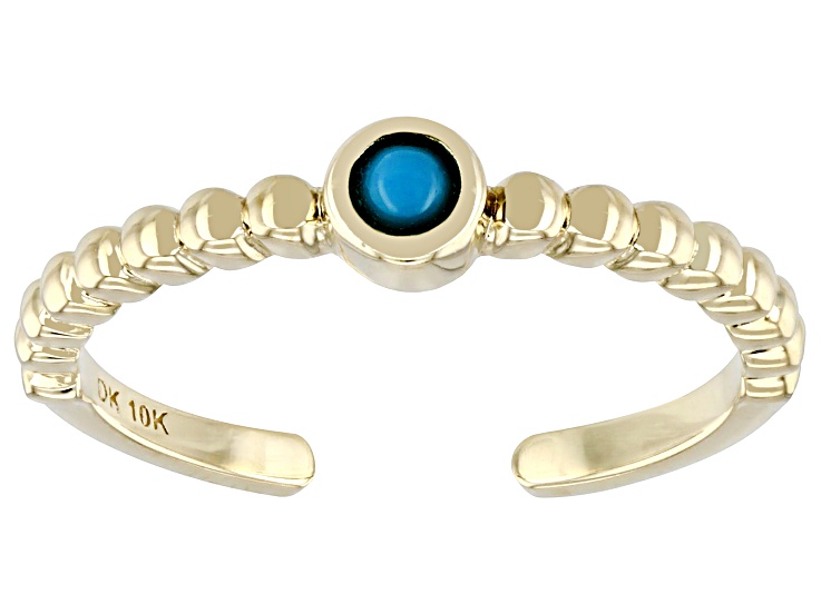 Blue Sleeping Beauty Turquoise 10k Yellow Gold Toe Ring - CLG581 | JTV