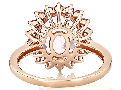 Kunzite With Pink Sapphire 10k Rose Gold Ring 6.14ctw - CLG600 | JTV.com