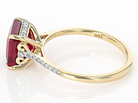 Mahaleo® Ruby With White Diamond 10k Yellow Gold Ring - CLG640 | JTV