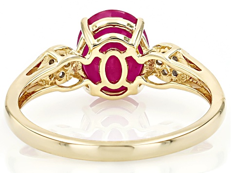 John Saul Ruby With White Diamond 10k Yellow Gold Ring 2.27ctw - CLG777 ...