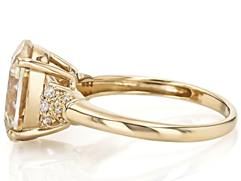 Strontium Titanate With Moissanite 10k Yellow Ring 6.23ctw - CLG856 | JTV