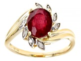 Mahaleo® Ruby With White Diamond 10k Yellow Gold Ring 2.40ctw - CLG927 ...