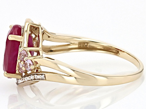 John Saul Ruby With Pink Sapphire With White Diamond 10k Yellow Gold ...
