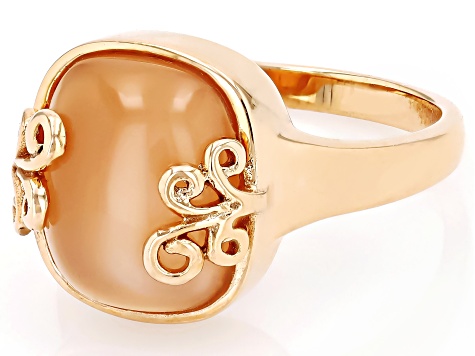 Peach Moonstone Copper Ring 12x10mm - COP1389 | JTV