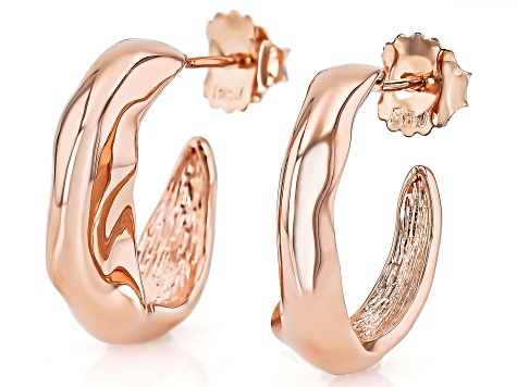 Copper Free-Form Design Hoop Earrings - COP1457 | JTV