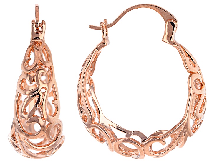 Timna Jewelry Collection™ Copper Filigree Hoop Earrings - COP662 | JTV