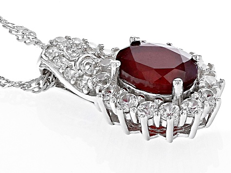 Red Mahaleo(R) Ruby Rhodium Over Sterling Silver Pendant with Chain 2 ...