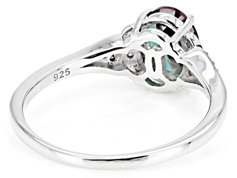 Blue Lab Created Alexandrite Rhodium Over Silver Ring 1.29ctw - CTB1037 ...