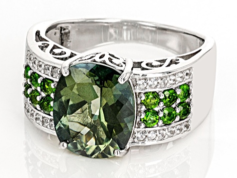 Green Labradorite Rhodium Over Silver Ring 3.50ctw - CTB1055 | JTV