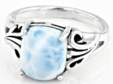 Blue Larimar Sterling Silver Solitaire Ring - CTB1158 | JTV