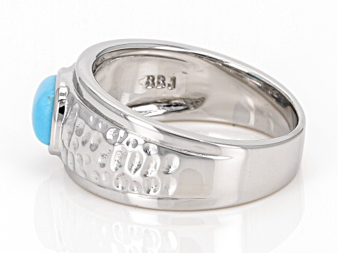 Blue Sleeping Beauty Turquoise Platinum Over Sterling Silver Men's ...