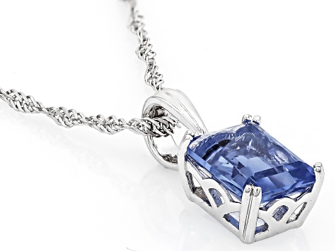 Color Change Fluorite Rhodium Over Sterling Silver Solitaire Pendant ...