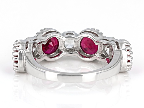 Lab Created Ruby Rhodium Over Sterling Silver Ring 4.19ctw - CTB1239 | JTV
