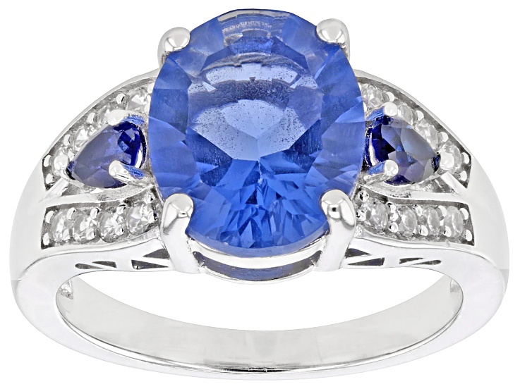 Color Change Fluorite Rhodium Over Sterling Silver Ring 4.07ctw ...