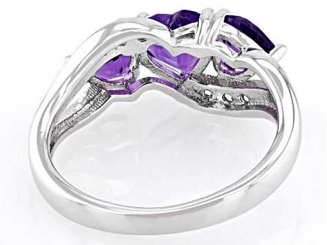 Purple Amethyst Rhodium Over Sterling Silver Ring 1.29ctw - CTB1704 | JTV