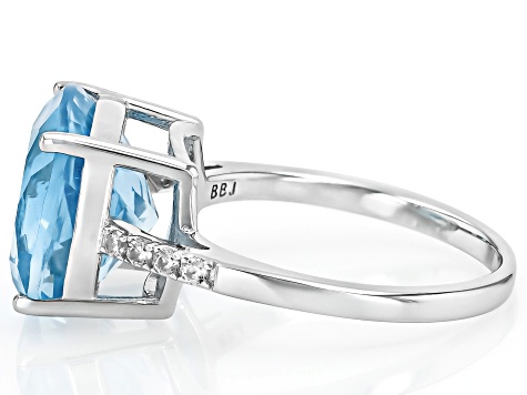 Glacier Topaz™ Rhodium Over Sterling Silver Ring 7.44ctw - CTB1917 | JTV