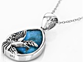 Kingman Turquoise Sterling Silver Hummingbird Pendant With Chain ...