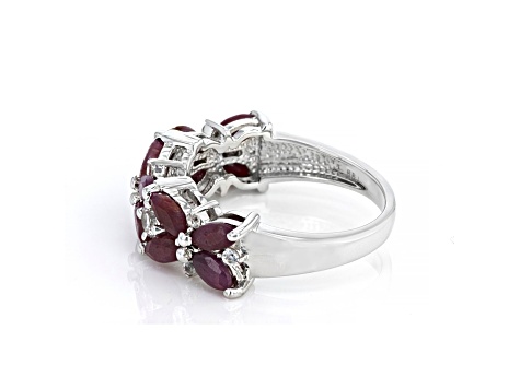 Red Indian Ruby Rhodium Over Sterling Silver Ring 2.40ctw - CTB257A | JTV