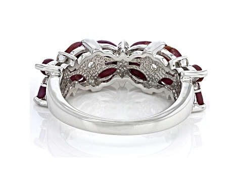 Red Indian Ruby Rhodium Over Sterling Silver Ring 2.40ctw - CTB257A | JTV