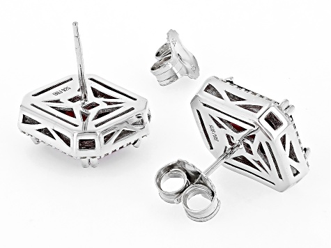 Red Lab Created Ruby Rhodium Over Sterling Silver Earrings 9.52ctw - CTB267 | JTV