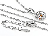 Orange Spessartite Rhodium Over Silver Dancing Pendant With Chain 0 ...