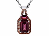 Raspberry Rhodolite Rhodium Over Silver Pendant With Chain 1.39ctw ...