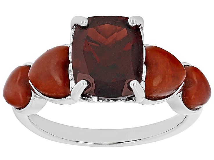 Red Garnet Rhodium Over Sterling Silver Ring 3.00ct - CTB492 | JTV