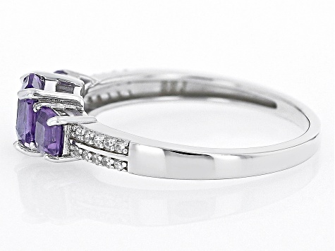 Purple Amethyst Rhodium Over Sterling Silver Ring 1.45ctw - CTB614C | JTV