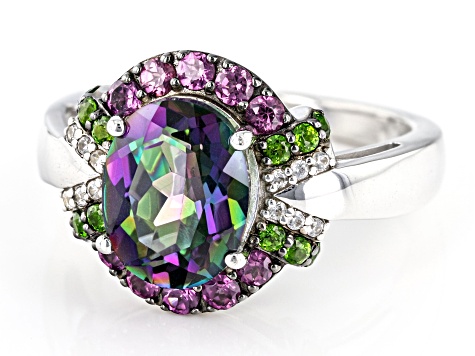 Multi-Color Quartz Rhodium Over Sterling Silver Ring 2.63ctw - CTB635 | JTV