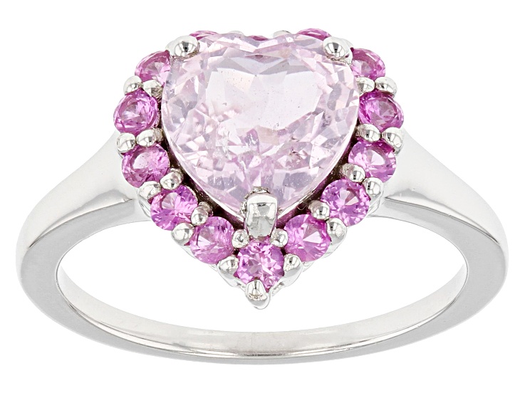 Kunzite Rhodium Over Sterling Silver Heart Ring 2.82ctw - CTB745 | JTV