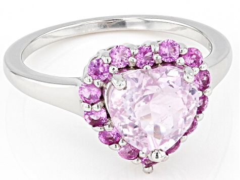 Kunzite Rhodium Over Sterling Silver Heart Ring 2.82ctw - CTB745 | JTV