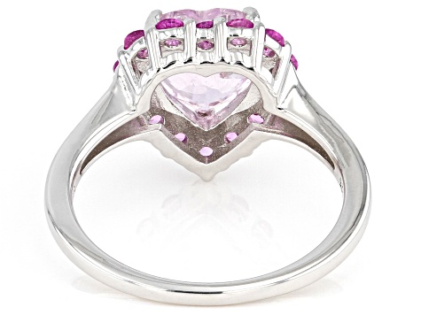 Kunzite Rhodium Over Sterling Silver Heart Ring 2.82ctw - CTB745 | JTV