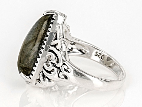 Gray Labradorite Sterling Silver Solitaire Ring - CTB780 | JTV