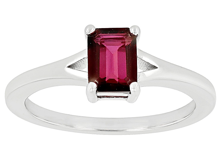 Magenta Petalite Rhodium Over Sterling Silver Solitaire Ring 0.68ct ...