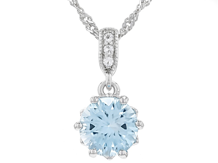 Sky Blue Topaz Rhodium Over Silver Pendant With Chain 2.20ctw - CTB955 ...