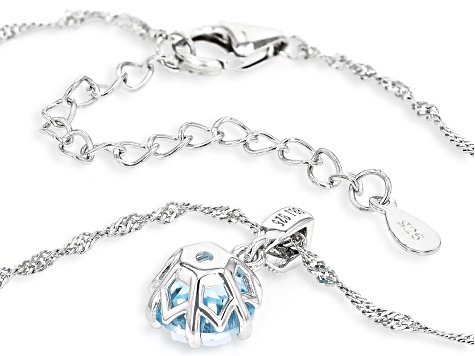 Sky Blue Topaz Rhodium Over Silver Pendant With Chain 2.20ctw - CTB955 ...