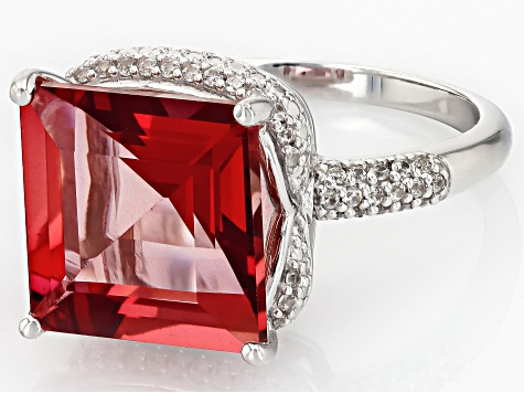 Red Labradorite Rhodium Over Sterling Silver Ring 5.47ctw - CTD064 | JTV