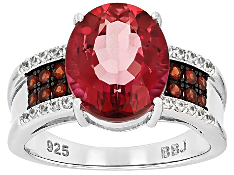 Red Labradorite Rhodium Over Sterling Silver Ring 4.00ctw - CTD206 | JTV