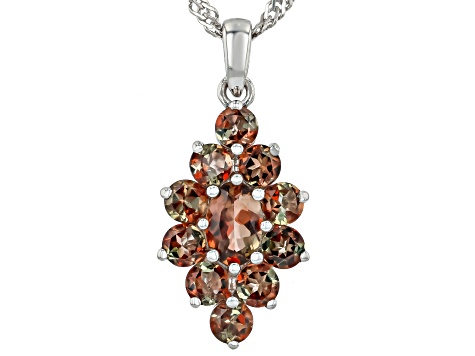 Brown Andalusite Rhodium Over Sterling Silver Pendant With Chain 1 ...